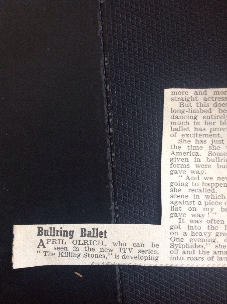 T1-3 Ephemera 1958 Article Small April Olrich The Killing Stones Tv ...