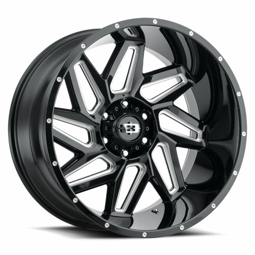 20x10 Vision 361 Spyder 6x135 ET-25 Gloss Black Milled Spoke Rims (Set ...