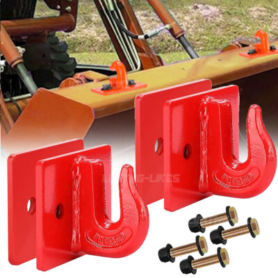 2x 3/8" Bolt On Grab Chain Hooks For Skid Steer Loader Tractor Bucket ...