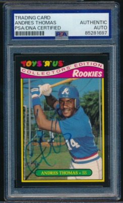 1987 Topps Toys R Us Rookies #29 Andres Thomas rc signed auto PSA/DNA ...