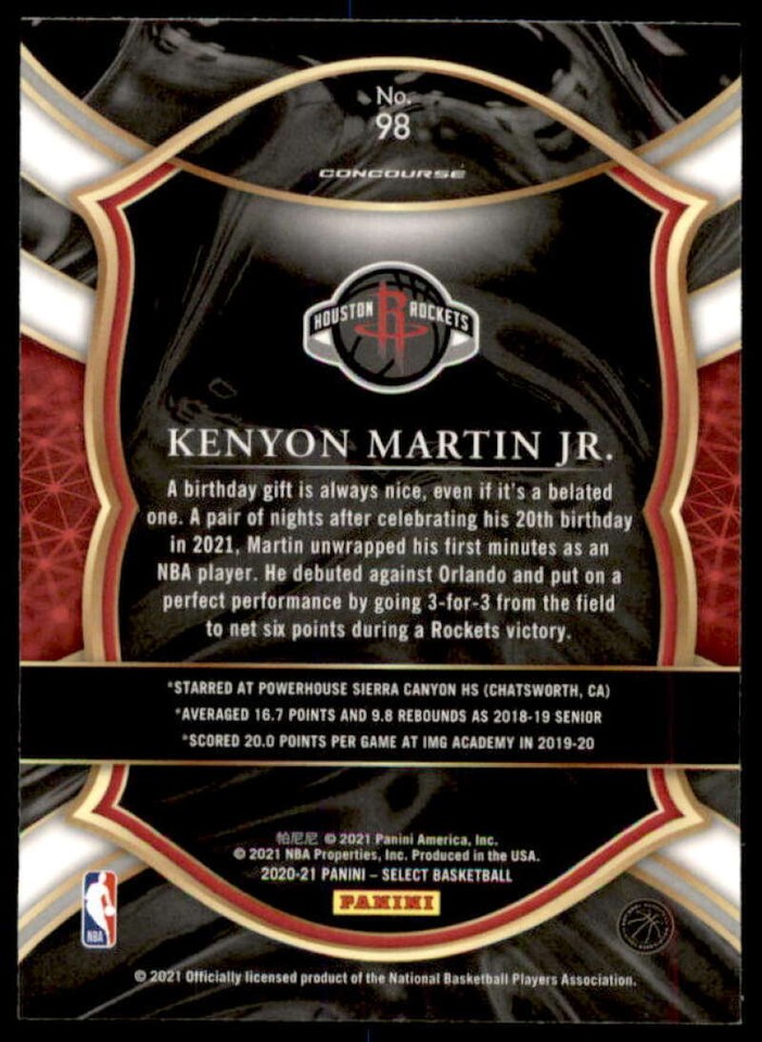 Kenyon Martin Jr. Rookie Card Card 2020-21 Select Blue Retail #98 | eBay