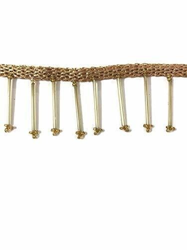 Golden Piping Border Lace Tassels/Latkan Hanging for Dresses, Crafts By ...