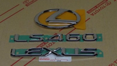 GENUINE NEW LEXUS LS LS460 CHROME REAR TRUNK EMBLEM KIT 07 08 09 10 11 ...