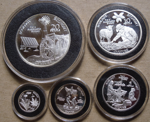 COMPLETE SILVER PETOL SET Mattole Humboldt Free State RARE Coin Round ...