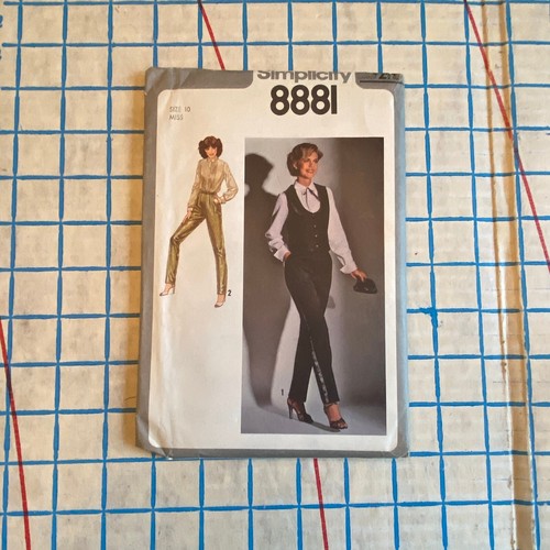 Womens Uncut 1980s High Rise Pants Shirt Vest Pattern Size 10 ...