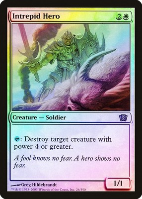 Intrepid Hero FOIL 8th Edition PLD White Rare MAGIC GATHERING CARD ...
