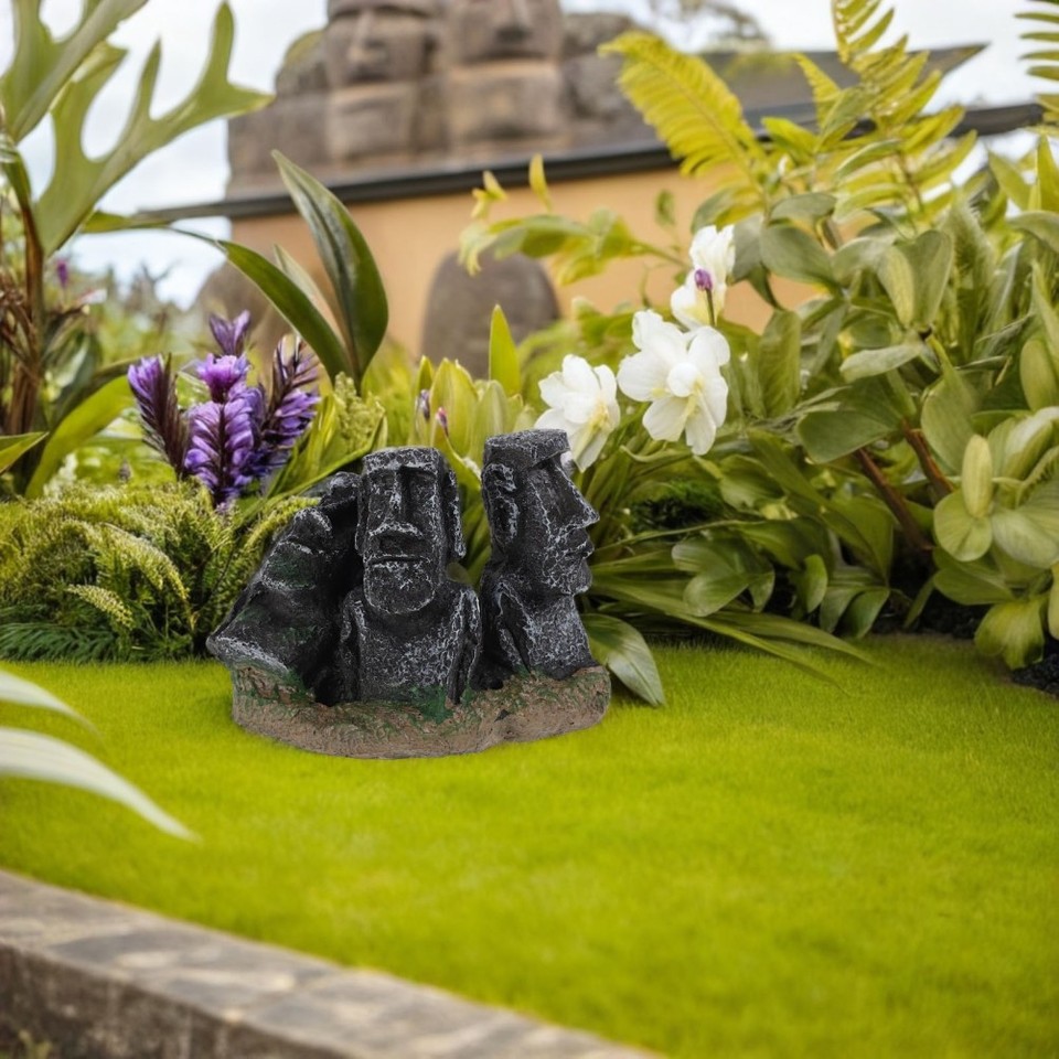 2Pcs Resin Statues Moai Figurines for Bonsai Landscape Design | eBay ...