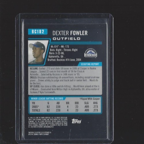 DEXTER FOWLER }}~{( - " 2006 - 1st BOWMAN CHROME CARD" - ROCKIES! | eBay