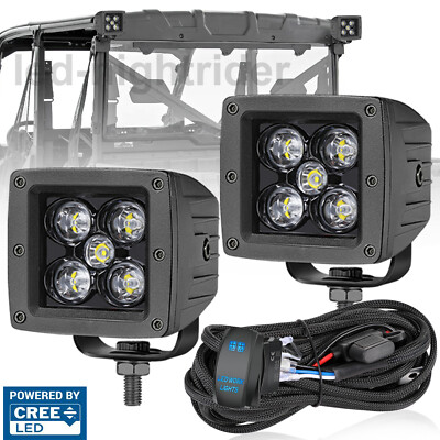 2x 3" 100W Cree LED Cube Work Light Bar Spot Pods Driving Off Road ...