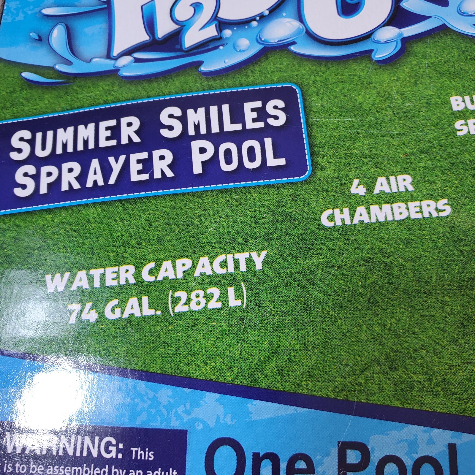 H2O GO Summer Smiles Sprayer Pool Built-In Sprayer, 65” x 56.7” x 27 ...