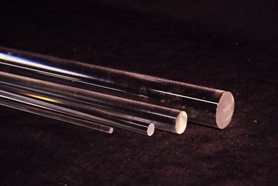 PERSPEX ACRYLIC CLEAR ROD 100mm /200mm /300mm lengths PMMA SEVERAL ...