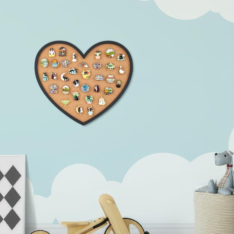 Pin Board Heart Cork Board Bulletin Display Board 0.8inch Thick Wall ...