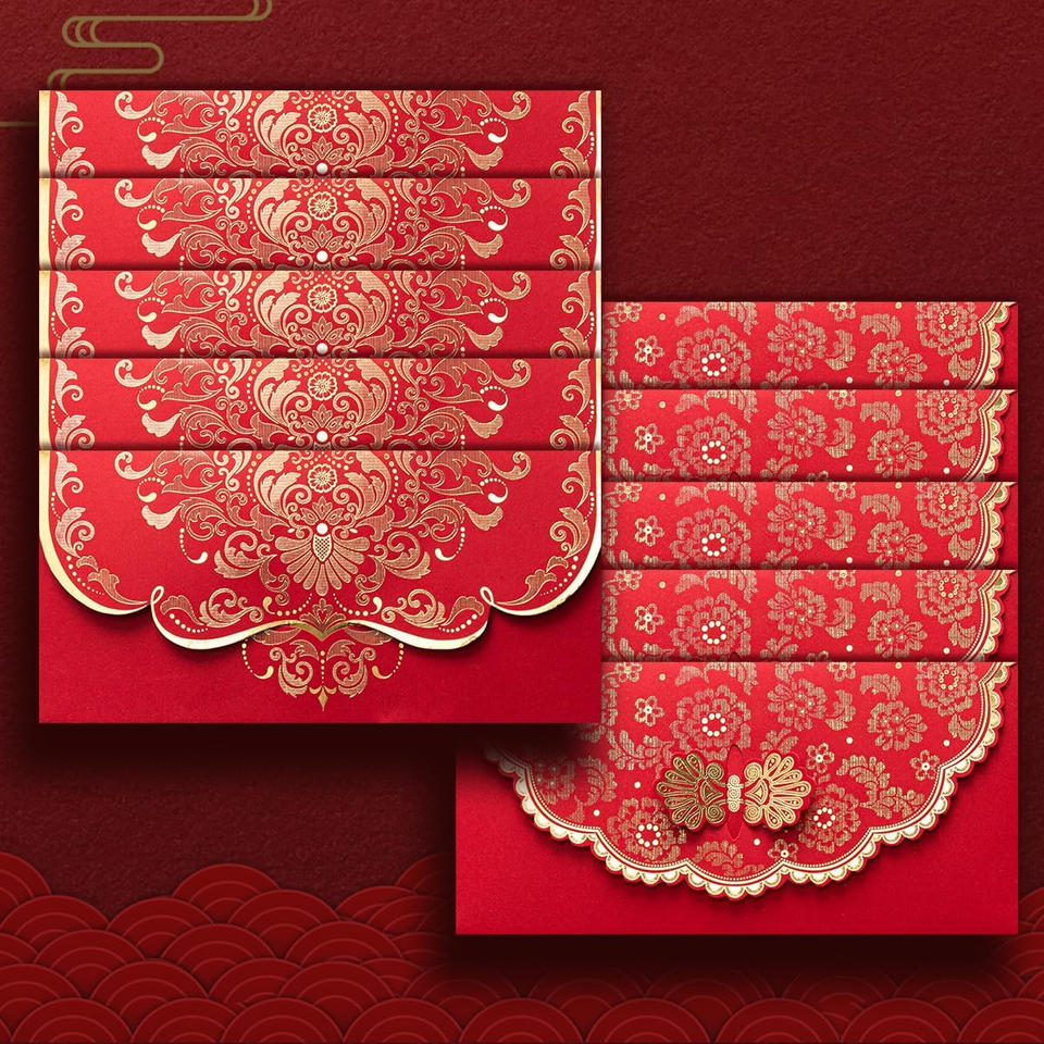 20pcs Luxurious Chinese New Year Red Envelopes, Chinese Traditional ...