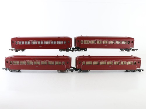 Lot Of 4 American Flyer S 655 Red Illuminated Passenger Pullman Coach ...