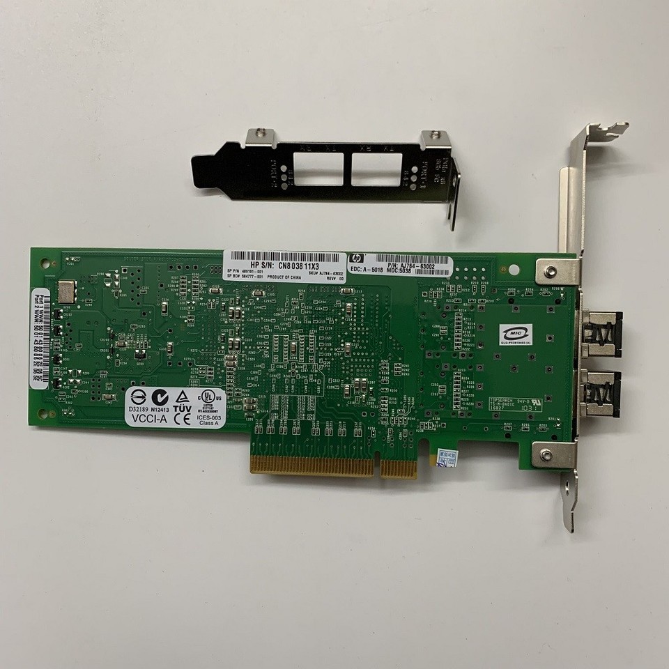 HP AJ764A QLE2562-HP 489191-001 8GB DUAL PORT PCI-e FC HOST BUS HBA ...