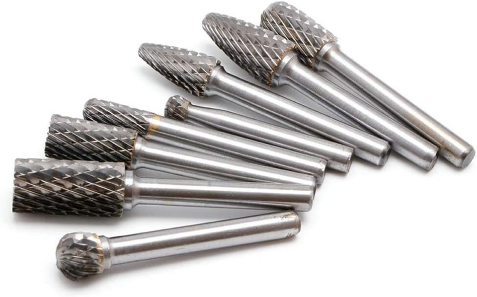 1/4'' Double Cut Tungsten Steel Carbide Rotary Burr Die Grinder Shank ...