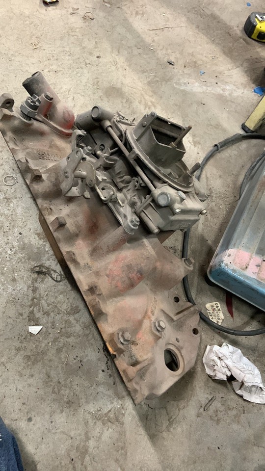 1966 Big Block Chevy BBC 396 427 Holley Intake W Carburetor 3883948 ...