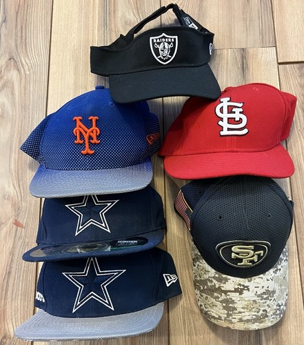 Lot Of 6 New Era Hats Fitted & Strap Back & Snapback Hats MLB NFL | eBay