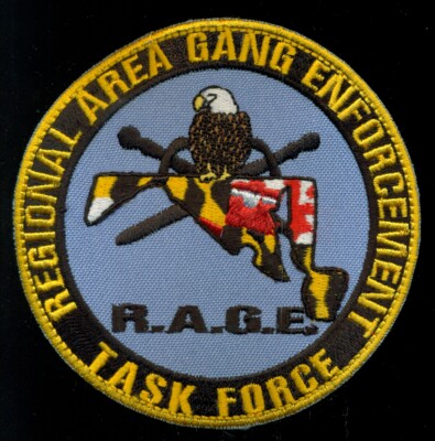 Maryland Regional Area Gang Enforcement Task Force Police Rage V2 Patch ...