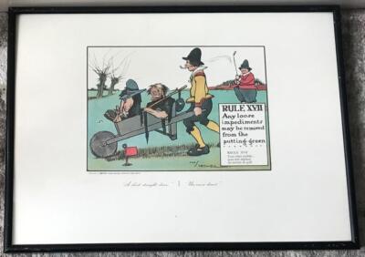 Chas Crombie Perrier Water " RULES OF GOLF XVII “ Lithograph 16” x 12 ...
