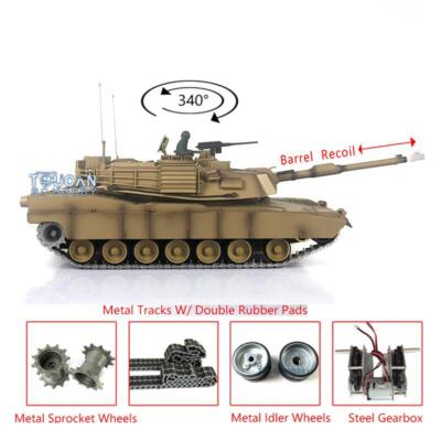 7.0 3918 Henglong 1/16 Metal USA Abrams M1A2 RTR BB IR RC Tank Barrel ...