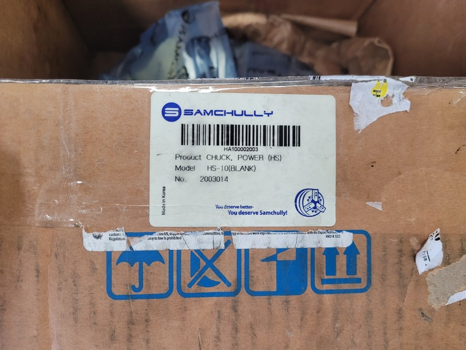 New Samchully HS-10 V1, 10" lathe chuck, (blank drawtube nut, flat back ...