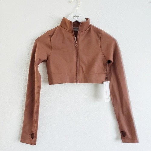 NWT ANWND Active Zip Up Crop Top Mauve M/L Long Sleeve | eBay