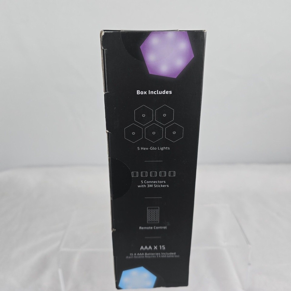 Merkury Hex-Glow Multi-Color Touch Activated Hex lights w/ Remote ...