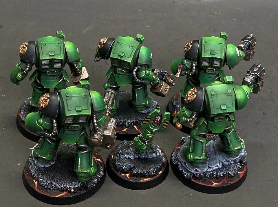 Warhammer 40k Terminator Squad Space Marines Salamanders Painted ...