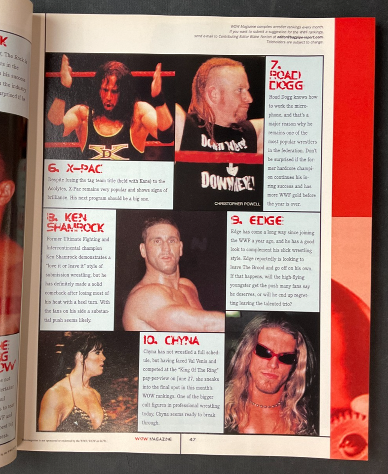 September 1999 WOW World Of Wrestling Magazine Vol. 1 #5 w/Rena Mero Sable WWE! | eBay