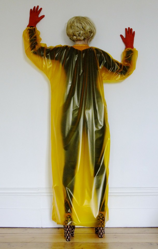 Long PVC Dress Robe Shirt, Mens Womens Sauna Tee Plastic Vinyl ...