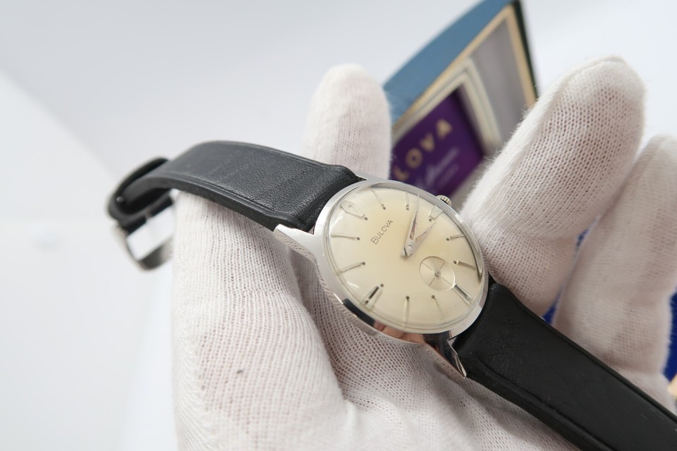 BULOVA, M9 1969 "32mm" Single Register Manual Wind MENS WATCH, w/BOX ...