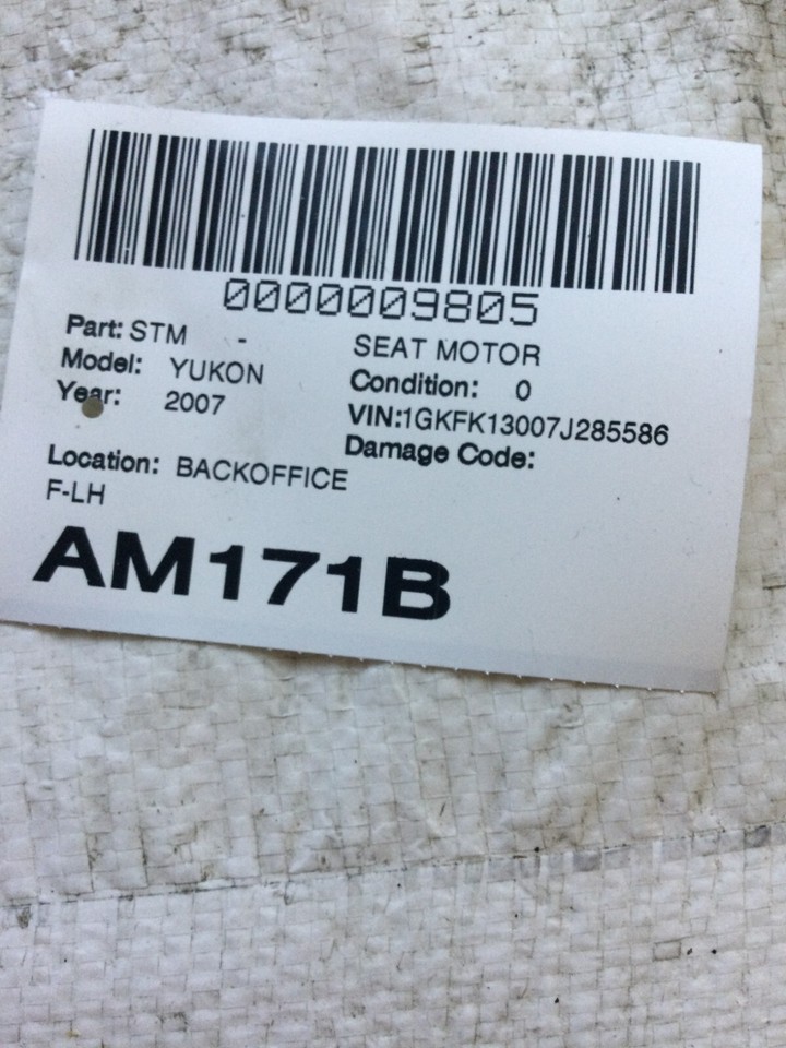 2007-2009 GMC Yukon Front Left 6 or 8 Way Power Seat Motor OEM L0060111 ...