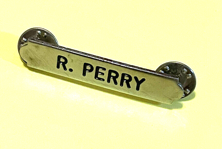 Obsolete Fire Department Police Hat Badge Nickle Chrome Name Badge R ...