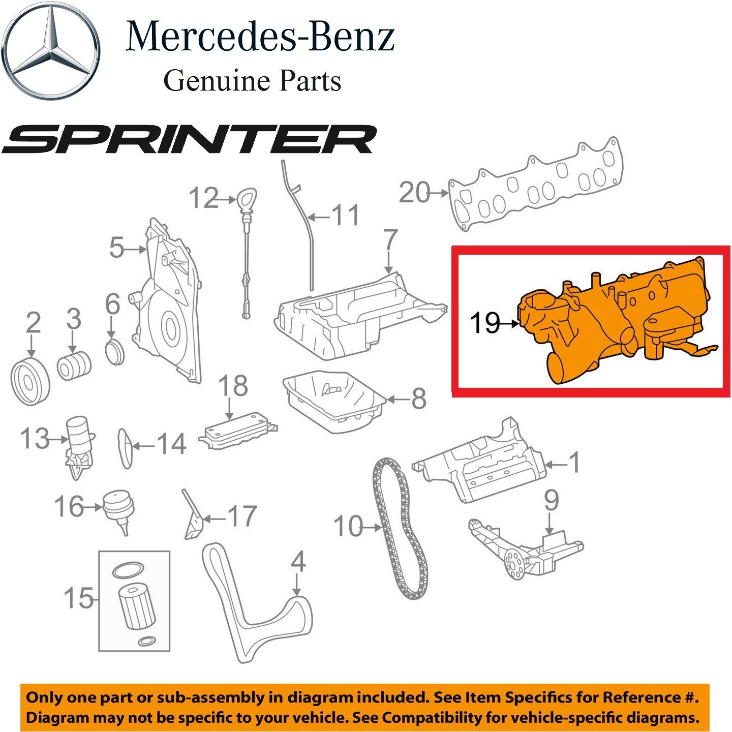 NEW For Mercedes Sprinter 2500 3500 GL ML R TDI Passenger Right Intake ...