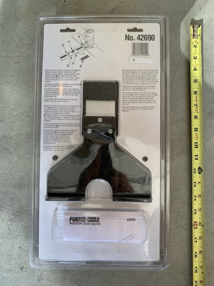 Porter Cable Router Edge Cutting Guide No. 42690 NEW Sealed Woodworking ...