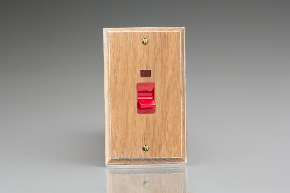 Varilight Kilnwood Limed Oak Wooden Light Switch Plug Socket Dimmer ...