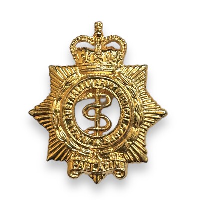 RAAMC Royal Australian Army Medical Corps gold metal cap badge | eBay ...