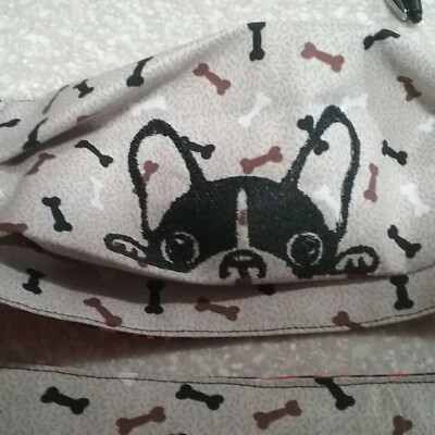 Embroidered Frenchie Cotton Face Masks Reuseable And Washable | eBay