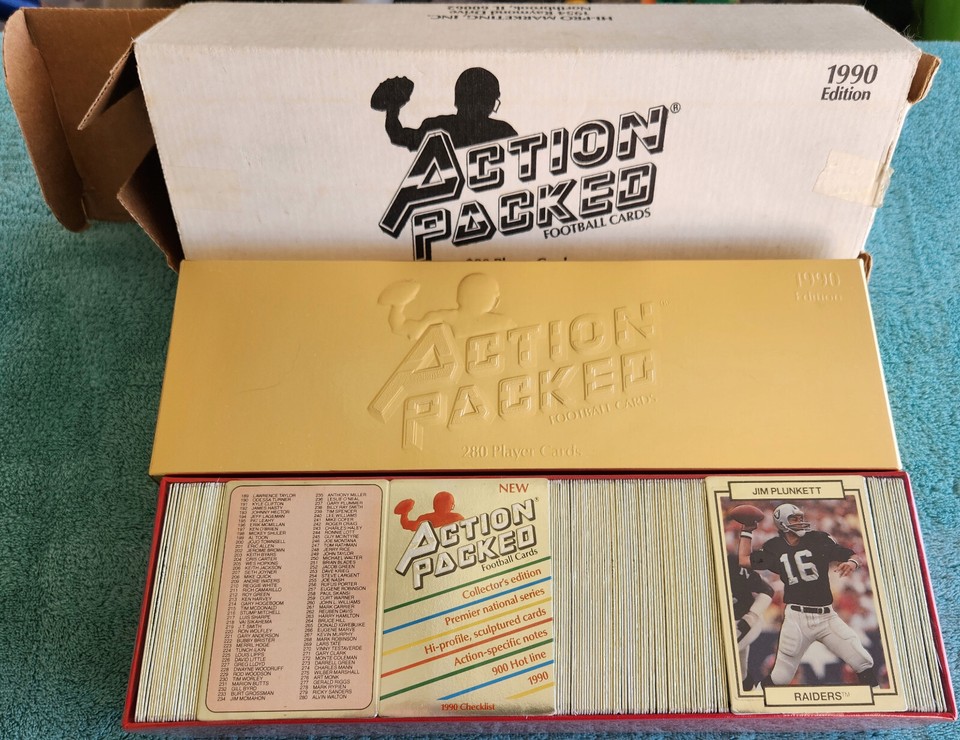 1990 Action Packed Football Sealed Set Of 280 Cards + Jim Plunkett ...