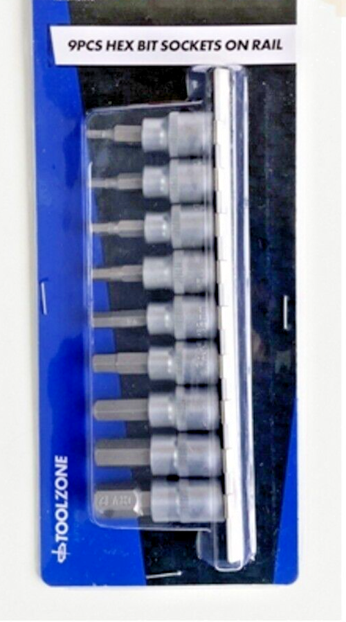 Hex bit Socket Set 3/8" Drive H3 To H12 Allen Key HX Bits Sockets 6 ...