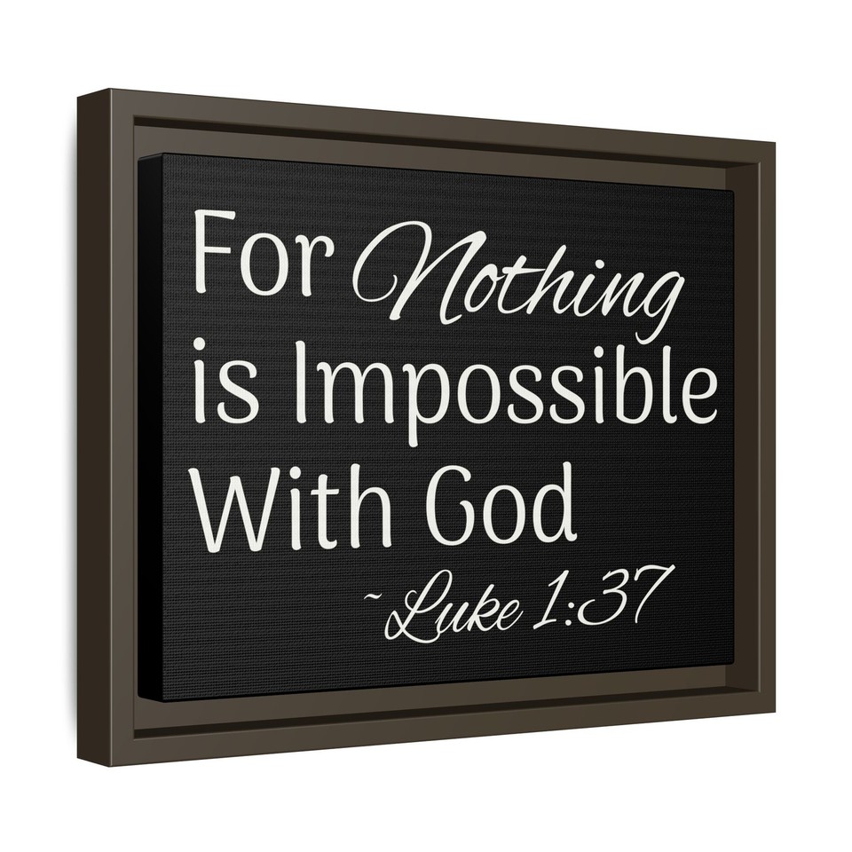 Christian Bible Verse Nothing is Impossible Wall Art Matte Canvas ...