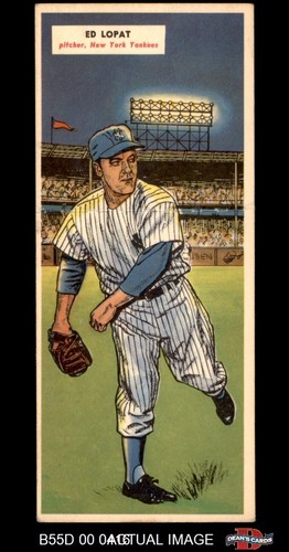 1955 Topps DoubleHeader #41 Eddie lopat / 42 - Yankees / Cardinals 3 ...