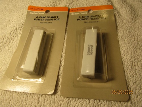 Radio Shack 8 Ohm 20 Watt Power Resistor Non-Inductive 271-120 Set 2 ...