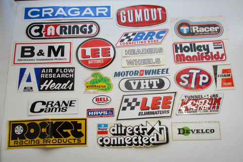 24 Car Racing Stickers Decals Vintage 60s-70s NHRA Drag Racers ...
