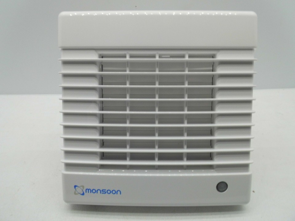 MONSOON MA100-T 4" 100MM AUTO SHUTTER EXTRACTOR FAN BATHROOM KITCHEN ...