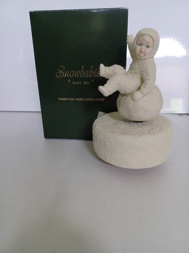 Dept 56 Snowbabies When You Wish Upon A Star Music Box W/Box TESTED ...