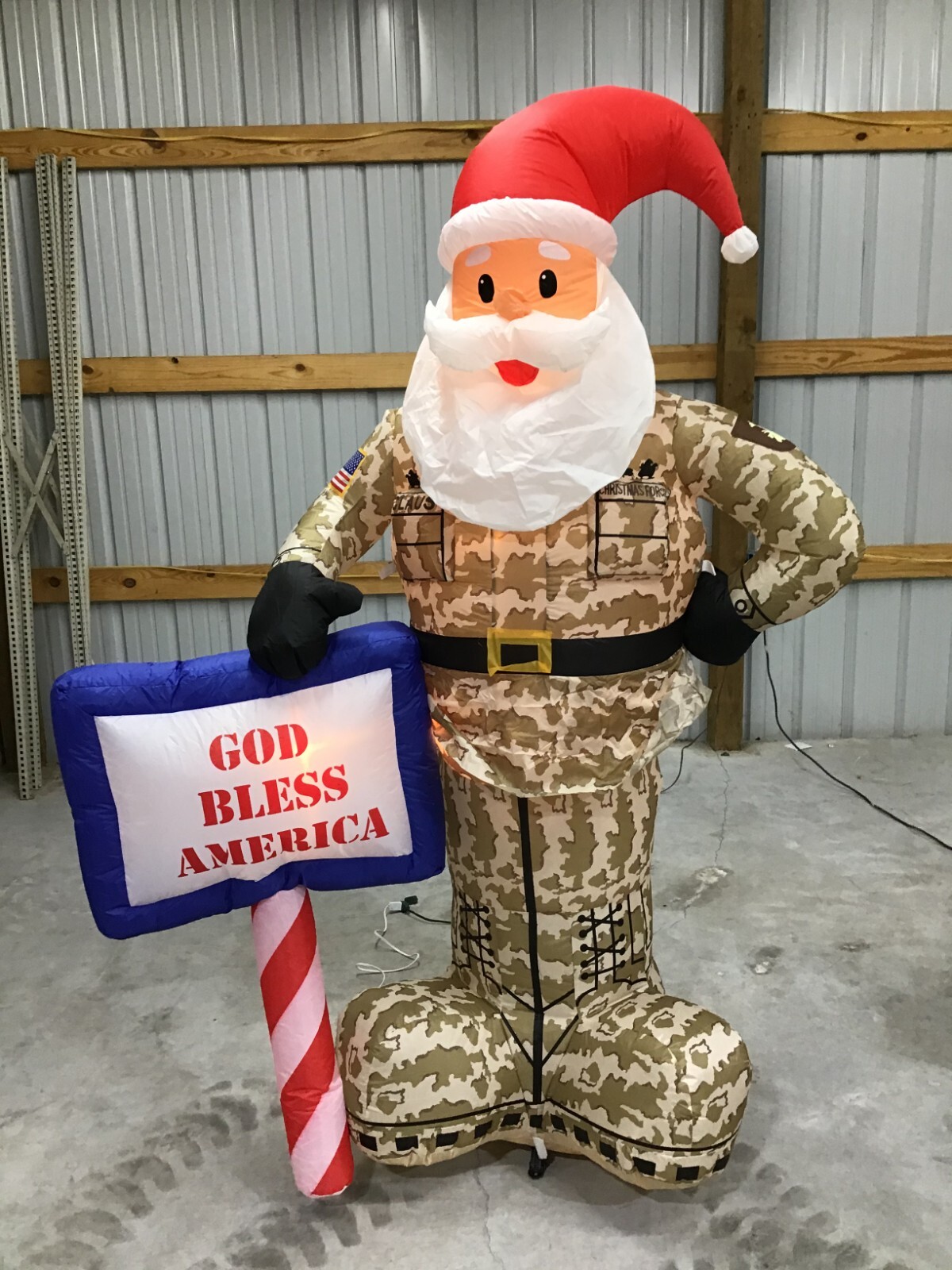 7ft Gemmy Airblown Inflatable Prototype Christmas Military Santa #89127 ...