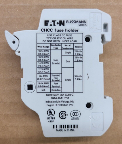 EATON Bussmann Series CHCC Fuse Holder 600v 30a | eBay