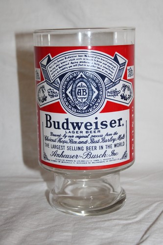Budweiser Lager Beer Glass Large 32 Oz Gift Idea Man Cave Bar Anheuser ...